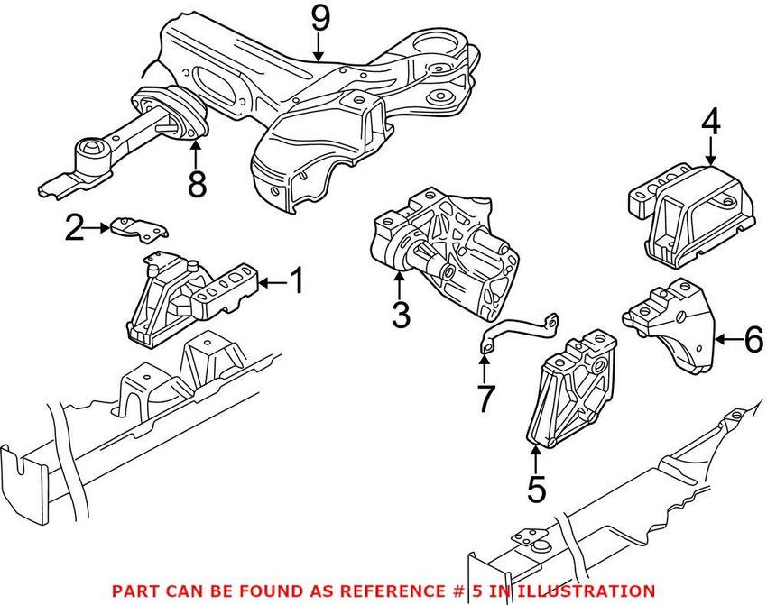 Audi VW Transmission Mount Bracket 1J0199117AK Genuine VW/Audi 1J0199117AK