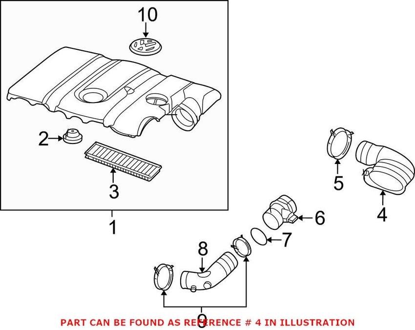 VW Engine Air Intake Hose 1K0129618BC – Genuine VW/Audi Genuine VW/Audi ...