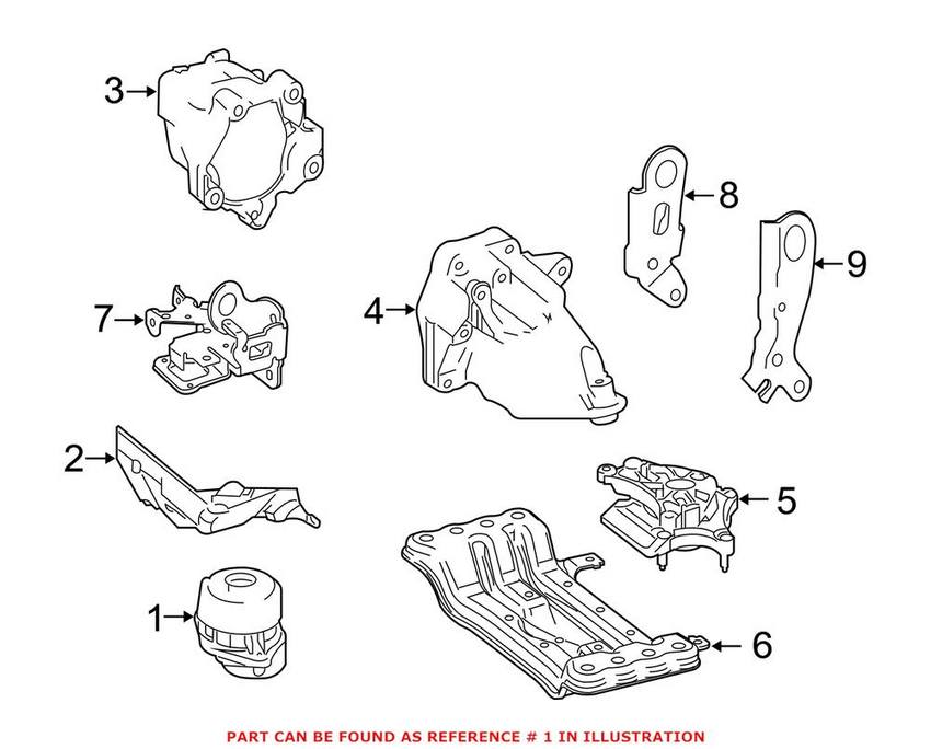 Mercedes Engine Mount – Passenger Right 2042403717 Genuine Mercedes ...
