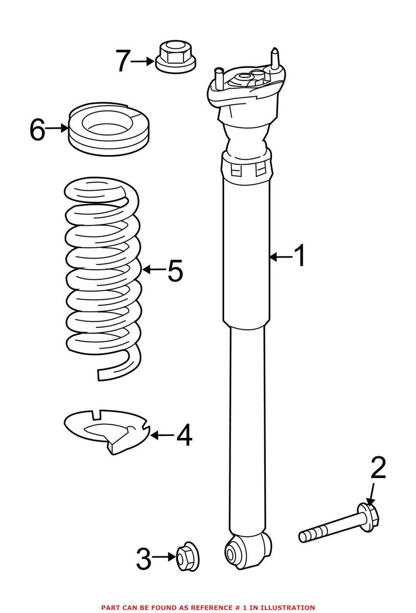 Mercedes Shock Absorber – Rear 2043260200 Genuine Mercedes-Benz 2043260200