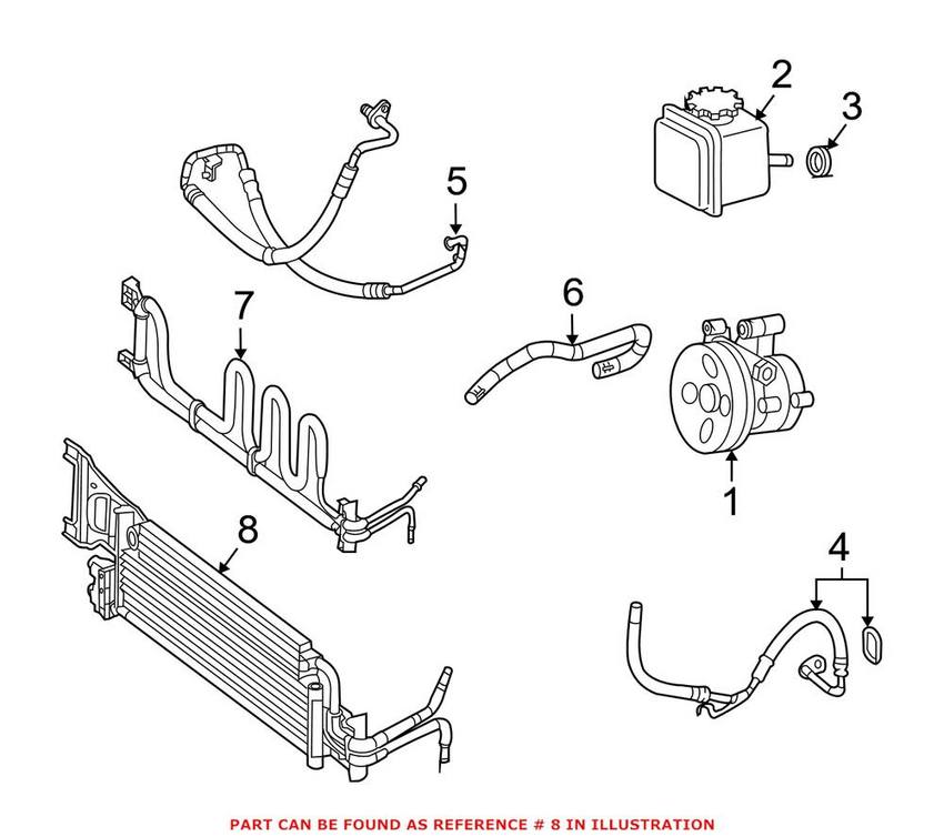 Mercedes Power Steering Cooler – Front 2045000901 Genuine Mercedes-Benz ...