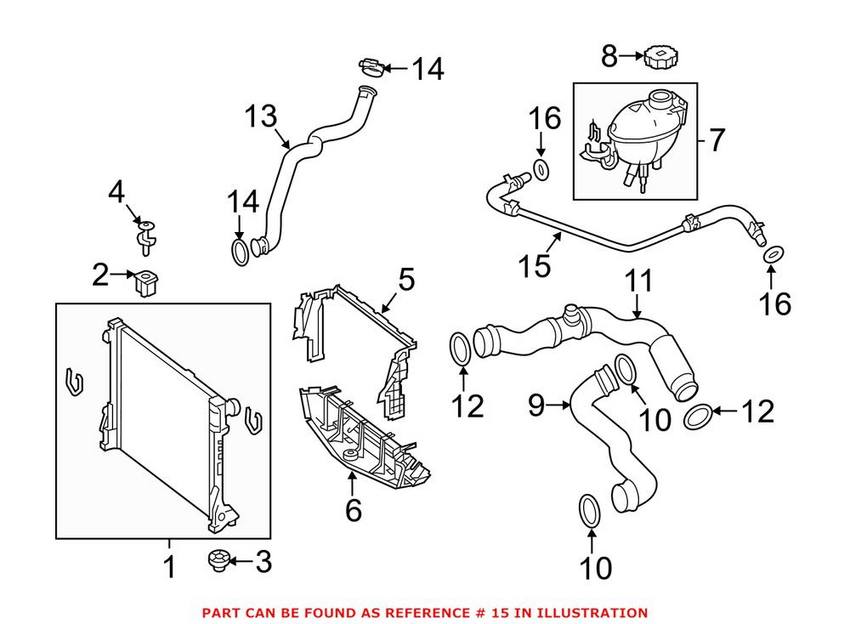 Mercedes Engine Coolant Overflow Hose 2045010925 Genuine Mercedes-Benz ...