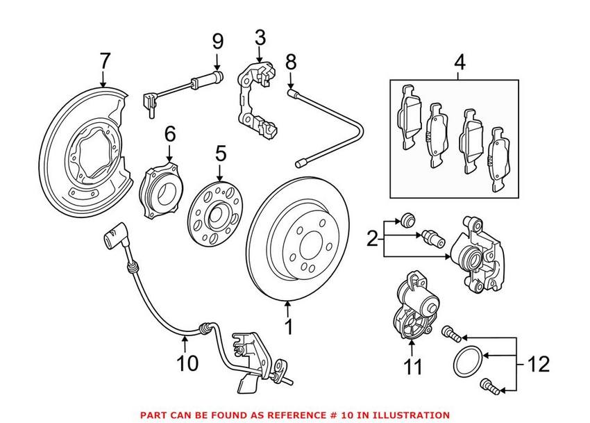 Mercedes ABS Wheel Speed Sensor – Rear 2045401317 Genuine Mercedes-Benz ...