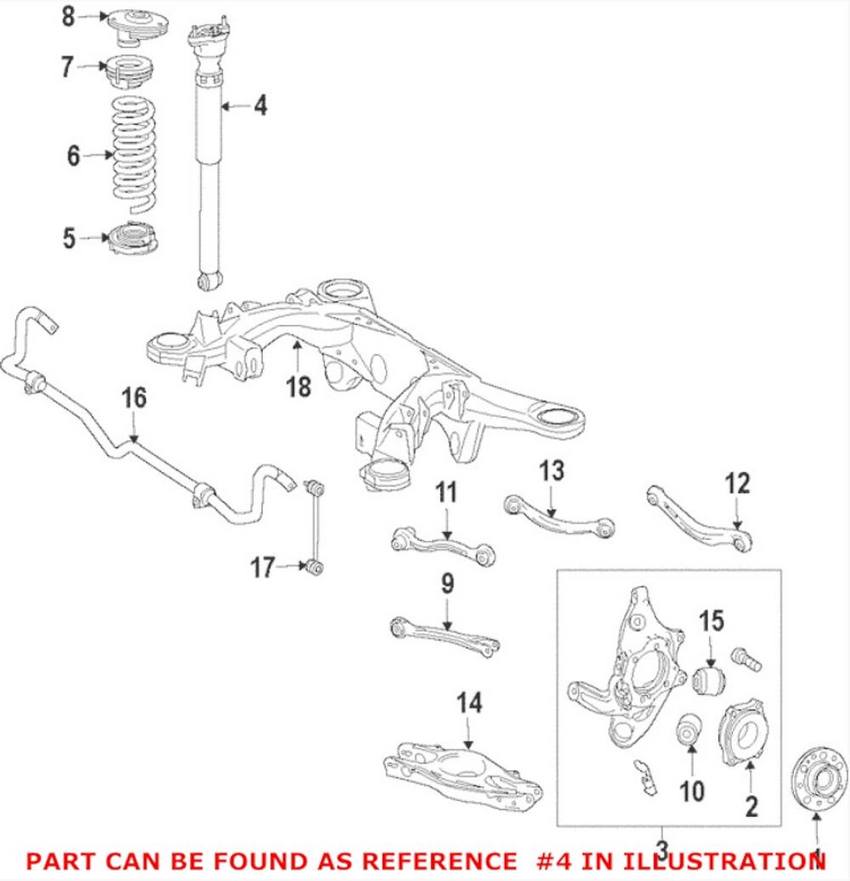Mercedes Shock Absorber – Rear 2053201530 Genuine Mercedes-Benz 2053201530