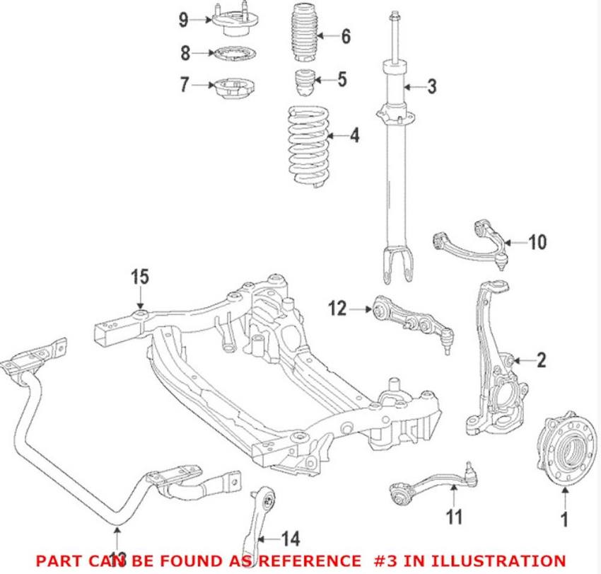 Mercedes Suspension Strut – Front 2053209230 Genuine Mercedes-Benz ...