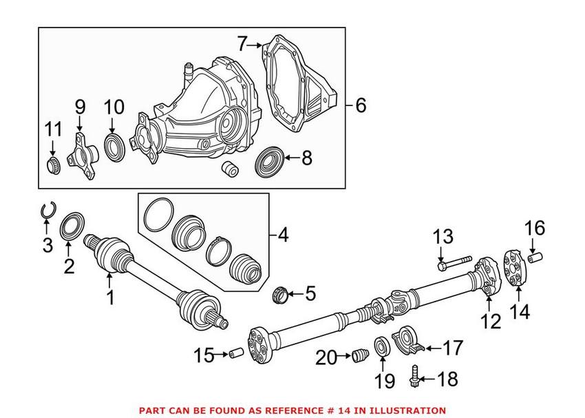 Mercedes Drive Shaft Damper 2054110000 Genuine Mercedes-Benz 2054110000