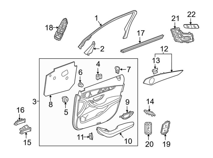 Mercedes Door Window Switch – Front Driver Left 20590568119051 Genuine ...