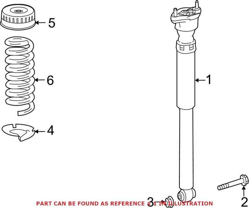 Mercedes Shock Absorber 2123200630 Genuine Mercedes-Benz 2123200630