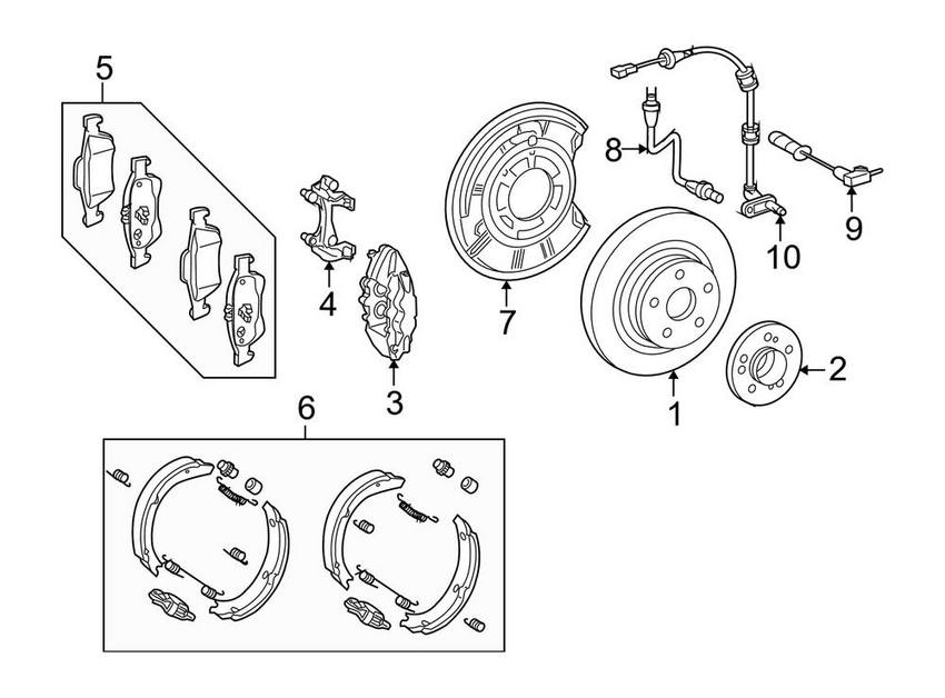 Mercedes Disc Brake Caliper – Rear Driver Left 2124230281 Genuine ...