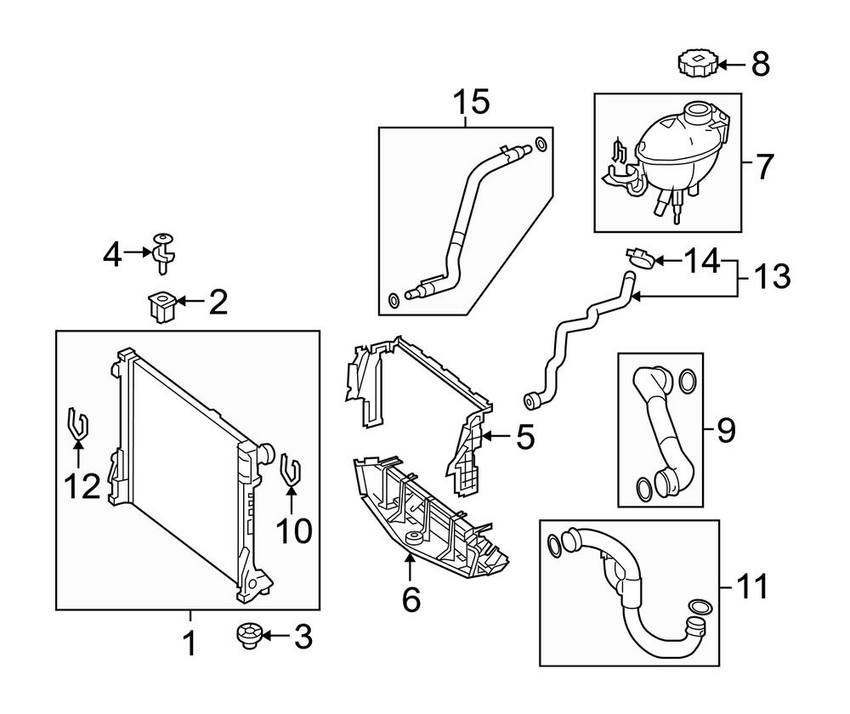 Mercedes Radiator Coolant Hose – Upper 2125011382 Genuine Mercedes-Benz ...