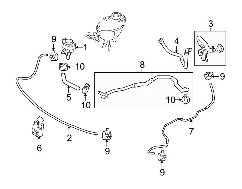 Mercedes Heater Hose – Inlet 2128300496 Genuine Mercedes-Benz 2128300496