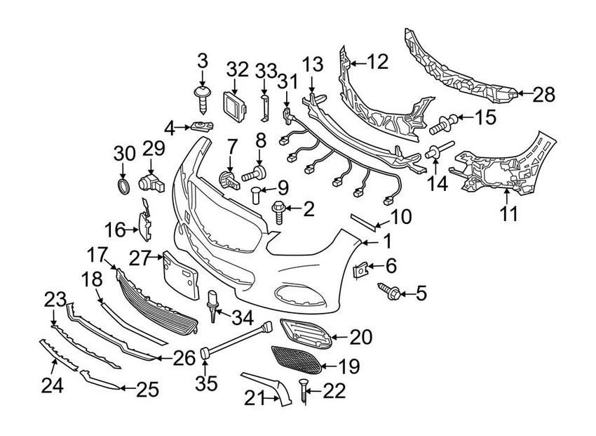 License Plate Bracket – Front Genuine Mercedes-Benz 2128852181