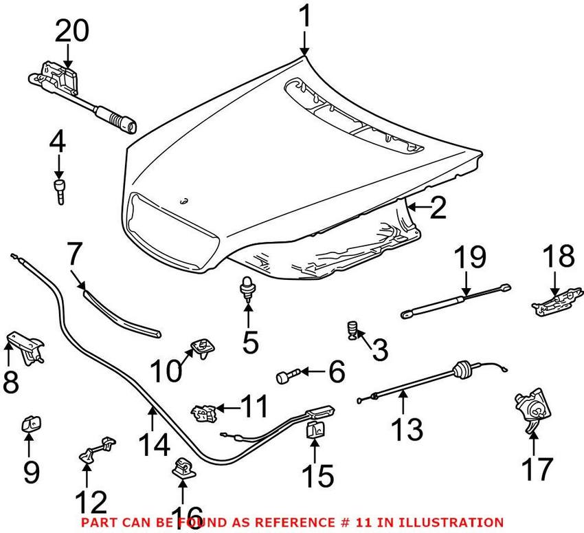 Hood Lock – Lower Genuine Mercedes-Benz 2208800060