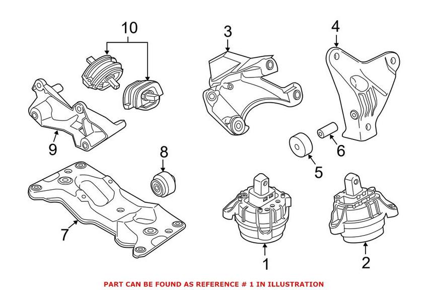BMW Engine Mount – Passenger Side 22116786528 Genuine BMW 22116786528