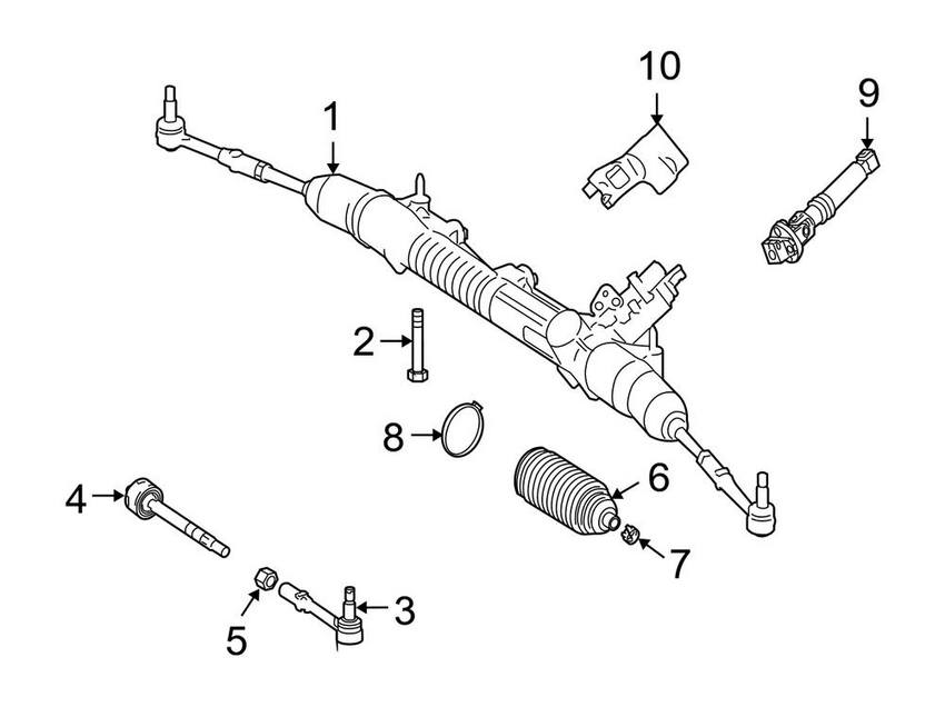 Mercedes Tie Rod Boot – Front Inner 2214630296 Genuine Mercedes-Benz ...