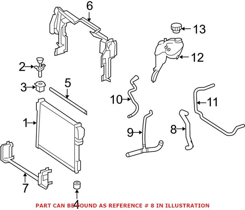 Mercedes Engine Coolant Hose – Upper 2215013584 Genuine Mercedes-Benz ...