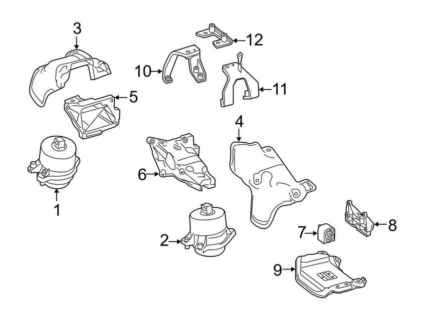 Mercedes Automatic Transmission Mount – Rear 2222400718 Genuine ...