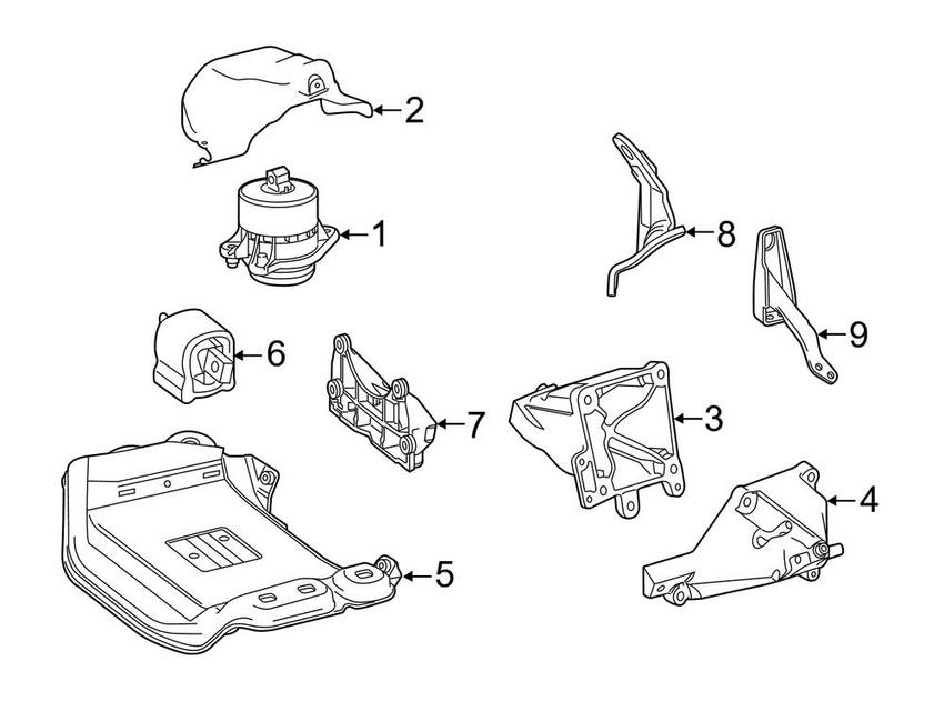 Mercedes Engine Mount – Passenger Side 2222405017 Genuine Mercedes-Benz ...