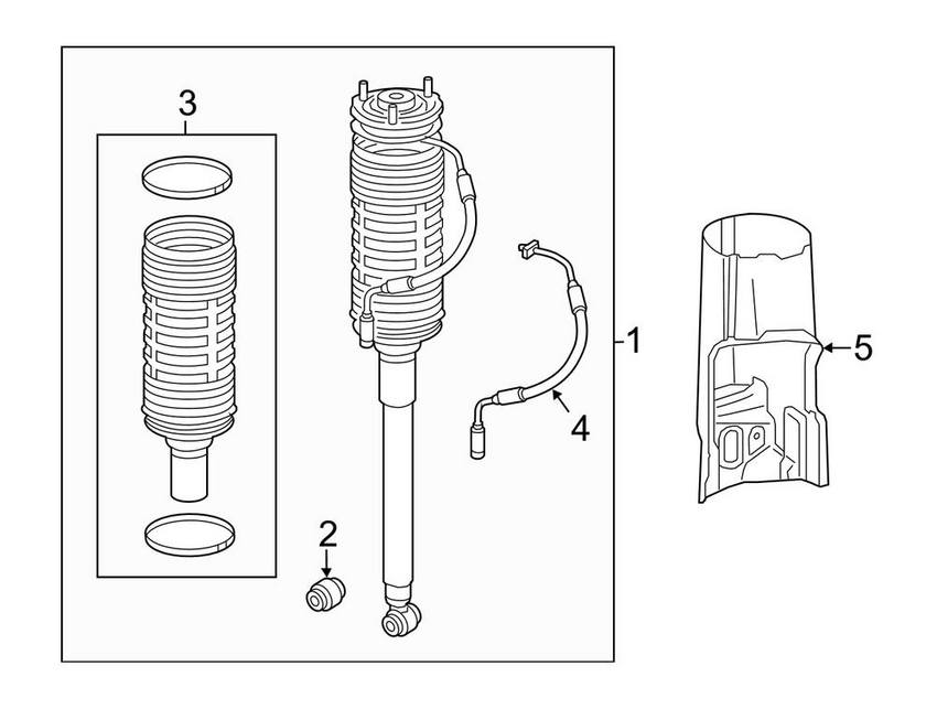 Shock Absorber – Rear Driver Left Genuine Mercedes-Benz 2223206513