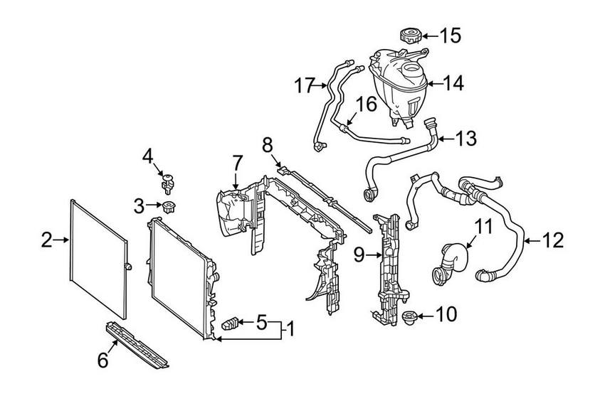 Mercedes Expansion Tank 2225000849 Genuine Mercedes-Benz 2225000849