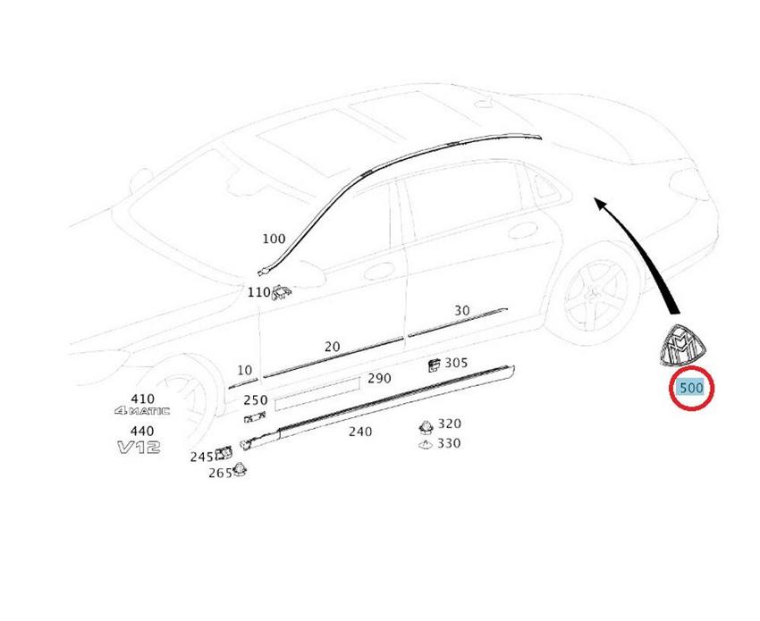 Mercedes Emblem – Rear 2228171200 Genuine Mercedes-Benz 2228171200