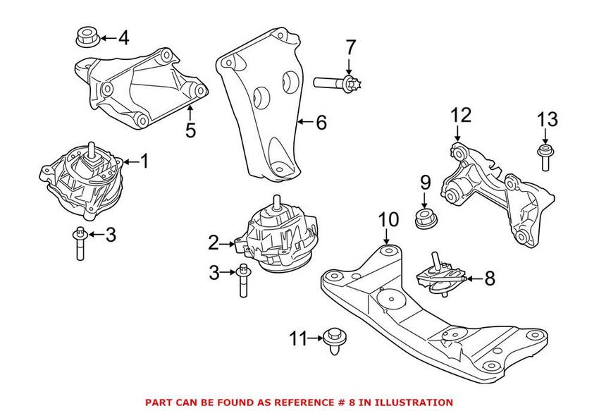 BMW Automatic Transmission Mount 22316796617 Genuine BMW 22316796617
