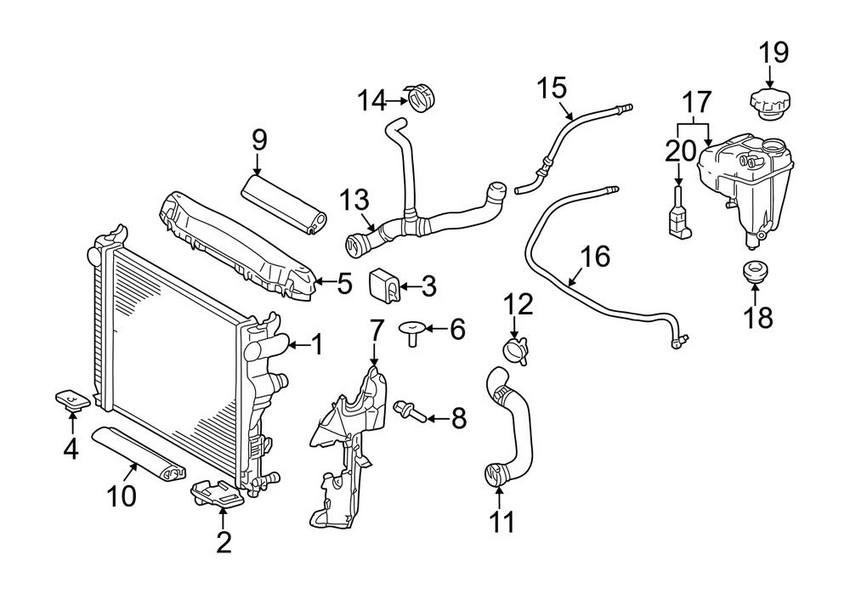 Mercedes Engine Coolant Overflow Hose 230501092564 Genuine Mercedes ...