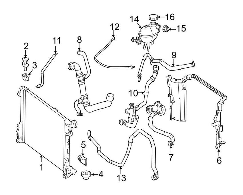 Mercedes Engine Coolant Overflow Hose – Front Upper 2315010225 Genuine ...