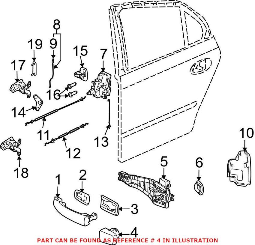 Exterior Door Handle Trim Genuine Saab 24429677