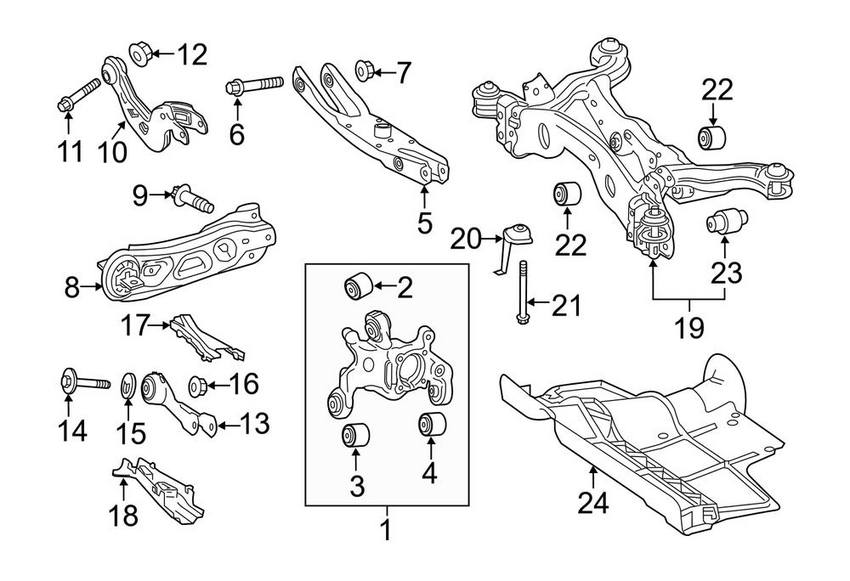 Mercedes Suspension Control Arm – Rear Upper 2463501006 Genuine ...