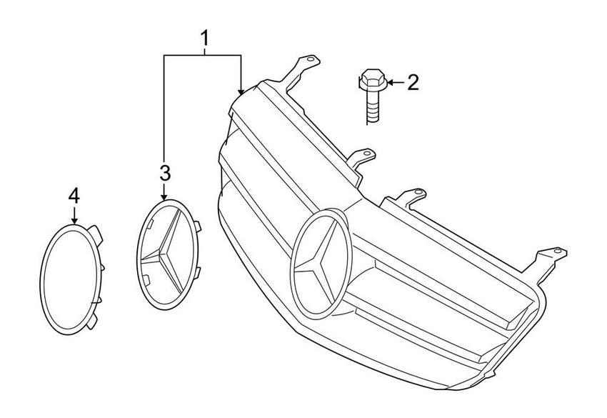 Mercedes Grille Emblem 2518880086 Genuine Mercedes-Benz 2518880086