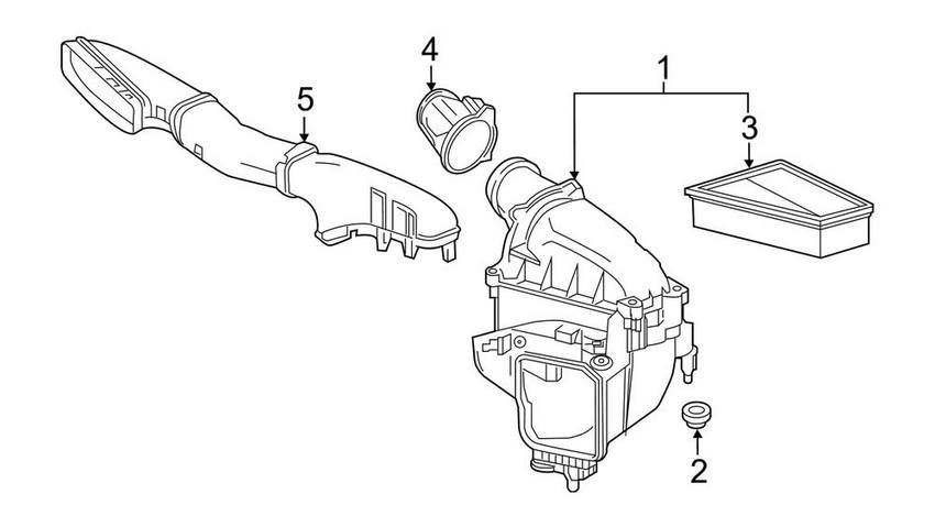 Mercedes Air Filter and Housing Assembly 2700900601 Genuine Mercedes ...