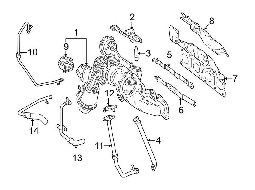Mercedes Turbocharger Gasket 2701420480 Genuine Mercedes-Benz 2701420480