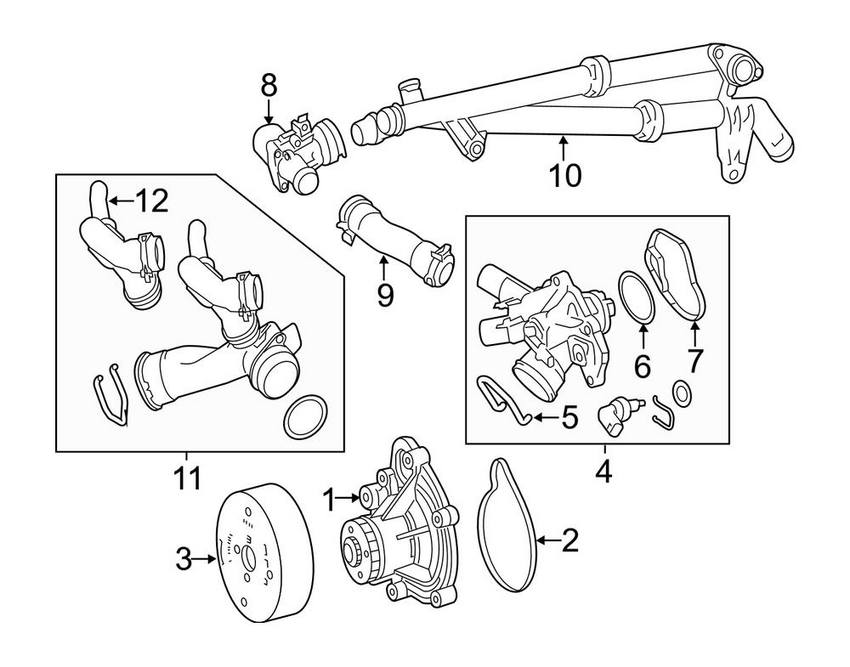 Mercedes Engine Coolant Outlet Flange 2712002056 – Genuine Mercedes ...