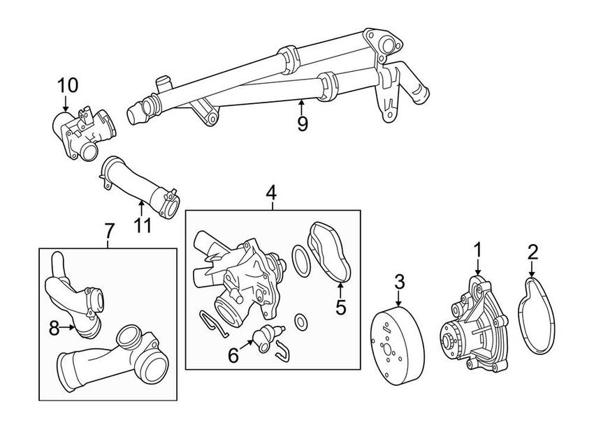 Mercedes Engine Coolant Hose 2712002552 Genuine Mercedes-Benz 2712002552