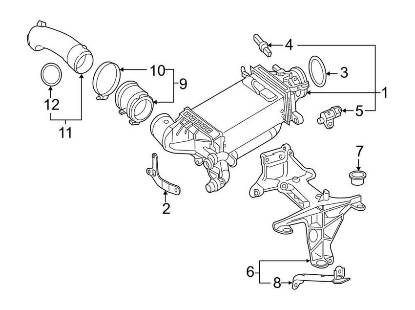 Mercedes Turbocharger Intercooler Pipe 2740980000 Genuine Mercedes-Benz ...