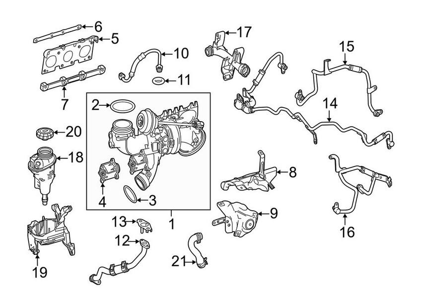 Mercedes Turbocharger Gasket 2761420380 Genuine Mercedes-Benz 2761420380