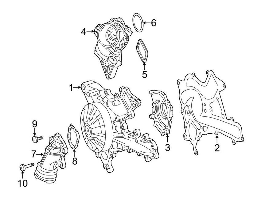 Mercedes Engine Coolant Inlet Flange 2762000156 – Genuine Mercedes ...