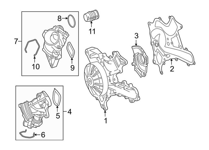 Mercedes Engine Coolant Inlet Flange 2762000256 Genuine Mercedes-Benz ...
