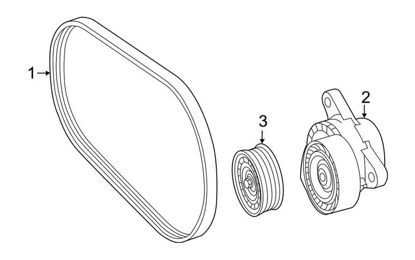 Mercedes Drive Belt Tensioner 2762000370 Genuine Mercedes-Benz 2762000370