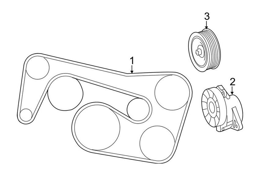 Mercedes Serpentine Belt Idler Pulley 2762020119 Genuine Mercedes-Benz ...