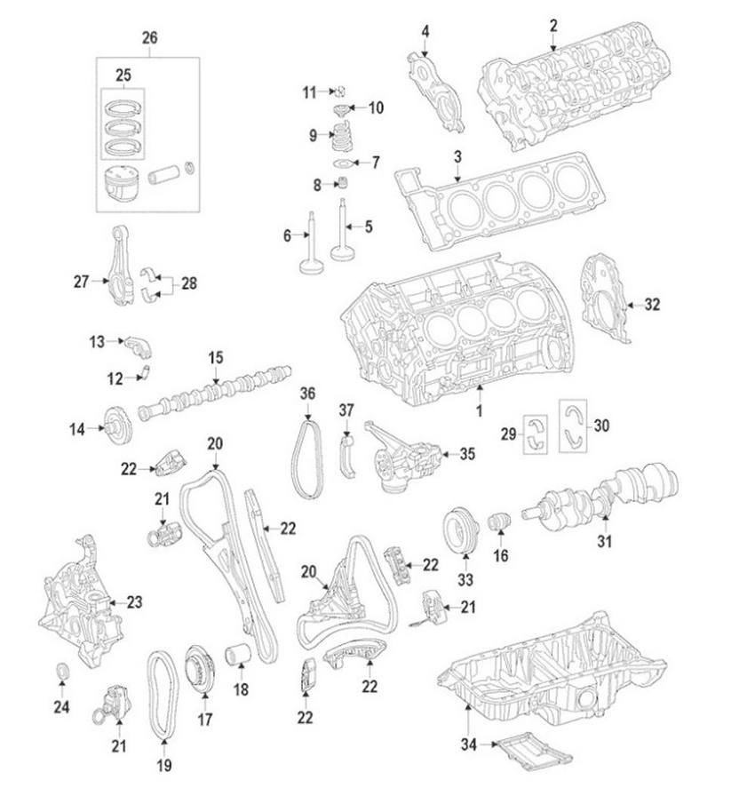 Engine Camshaft – Driver Left Genuine Mercedes-Benz 2780509101