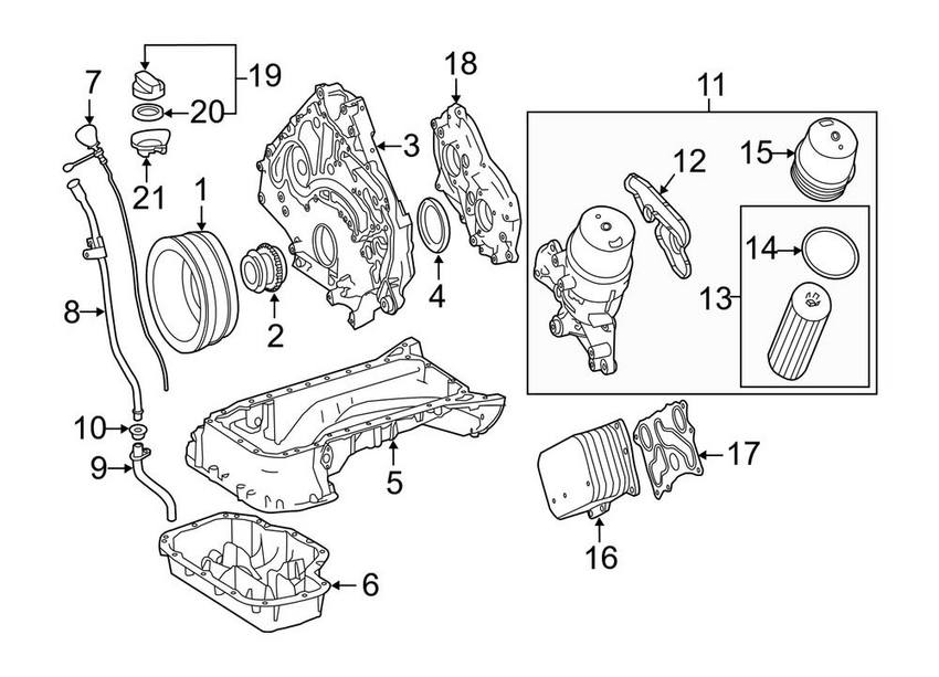 Engine Oil Cooler Genuine Mercedes-Benz 2781880201
