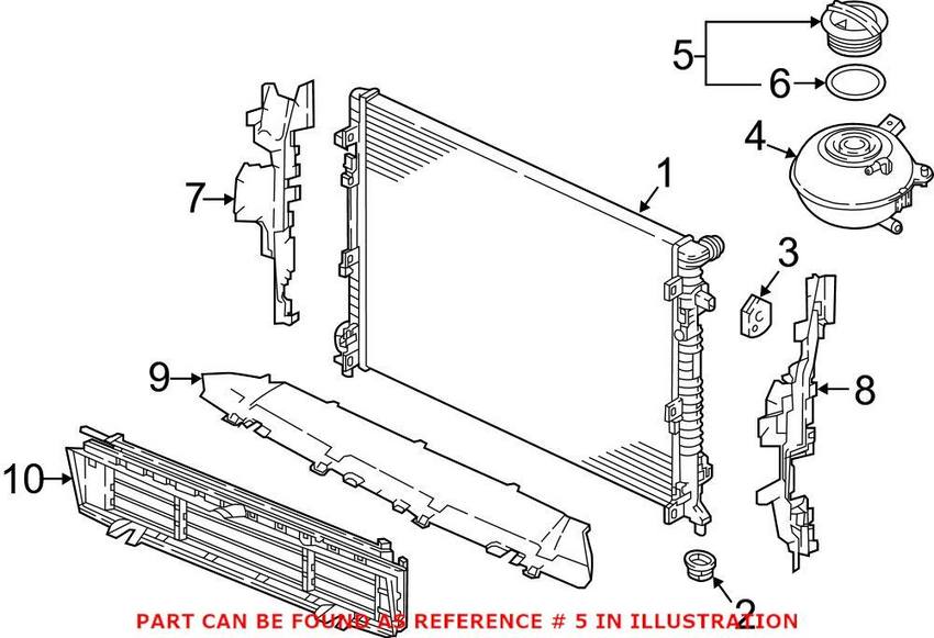VW Engine Coolant Reservoir Cap 2Q0121321 Genuine VW/Audi 2Q0121321A