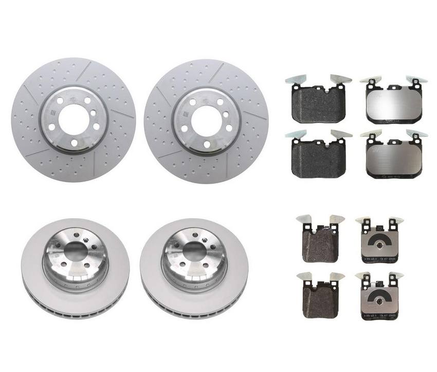 BMW Brake Pad and Rotor Kit – Front and Rear 340mm/345mm Genuine BMW BM ...
