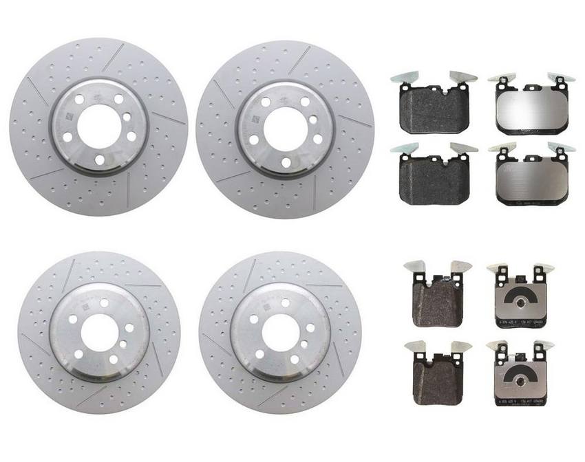 BMW Brake Kit – Pads and Rotors Front & Rear (340mm/345mm) Genuine BMW ...