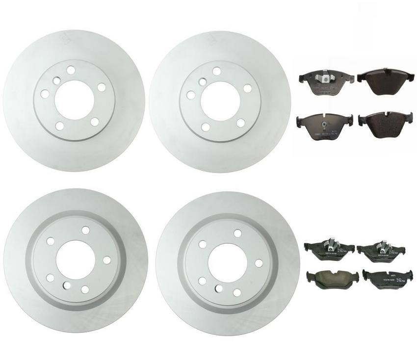 BMW Brake Kit – Pads and Rotors Front and Rear (312mm/300mm) Genuine ...