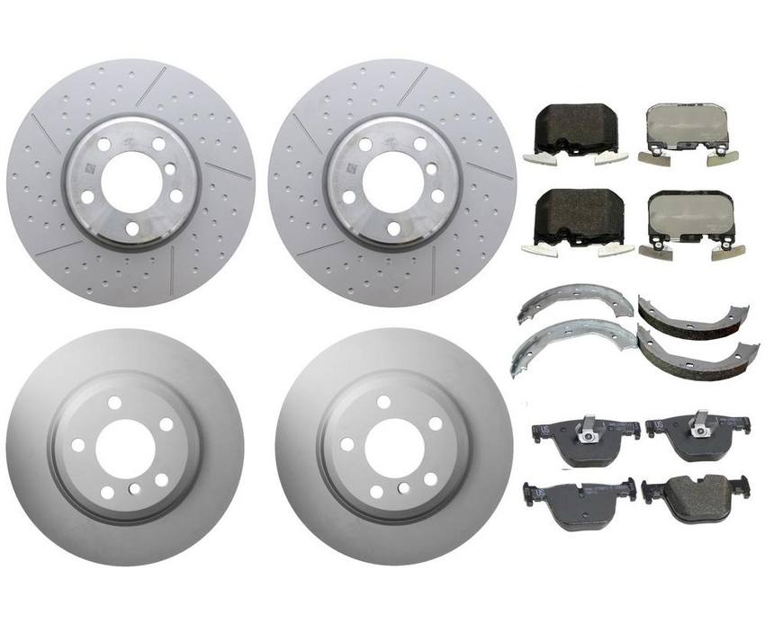 BMW Brake Kit – Pads and Rotors Front & Rear (340mm/330mm) Genuine BMW ...
