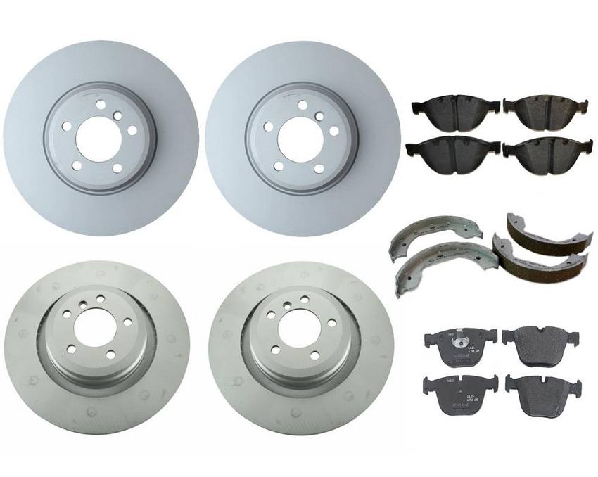 BMW Brake Kit – Pads and Rotors Front & Rear (374mm/370mm) Genuine BMW ...