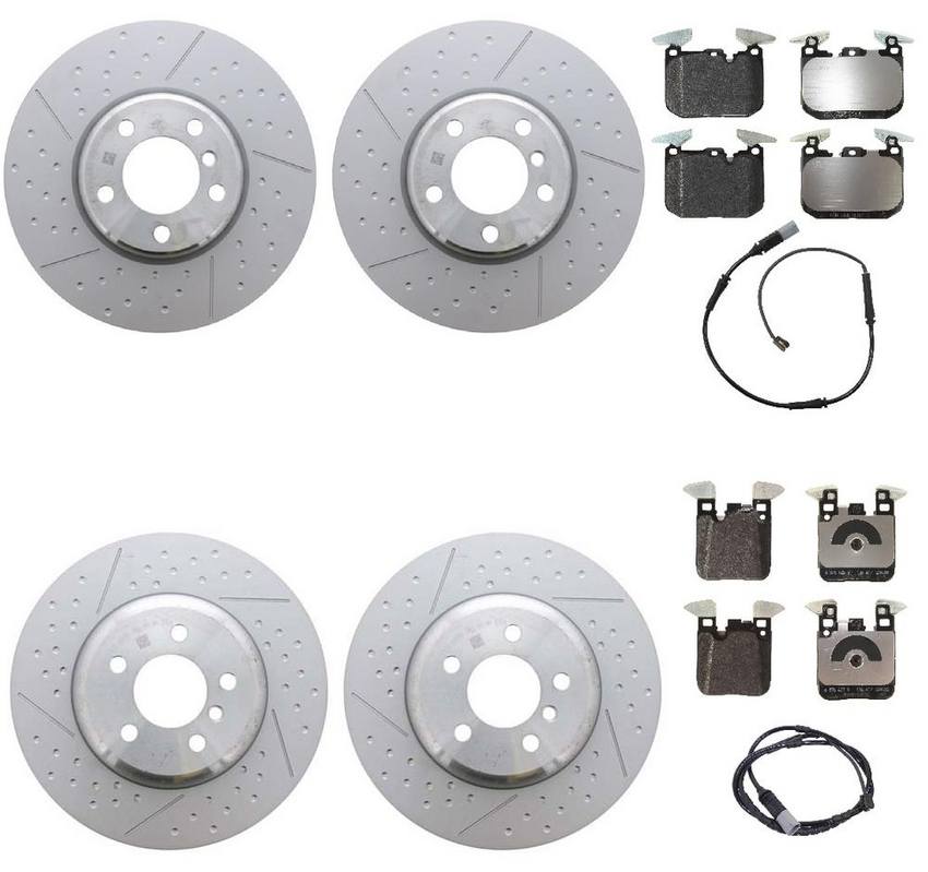 BMW Brake Pad and Rotor Kit – Front and Rear 340mm/345mm Genuine BMW BM ...
